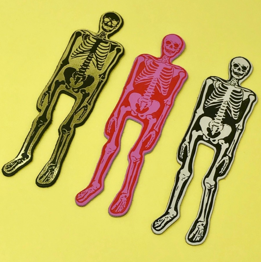 Leather Skeleton Bookmark Black and Gold – Surgeons' Hall Museums Shop